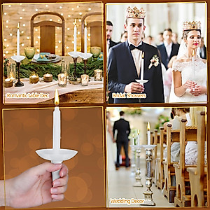 Lemosae 100 Pcs Candlelight Service Bulk, Church Vigil Plastic Candle Holders, Candlelight Service Drip Protectors Convenient for Church, Vigil, Memorial, Christmas Eve, Wedding, Party Candles
