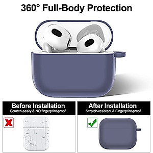 AirPods Pro 3rd Case with Lanyard TPU Shockproof Full-Body Protective Case Cover Soft Rubber Texture for AirPods Pro 3rd Generation (Black+Purple)