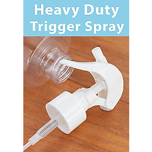 JUVITUS Clear 12 oz Professional Cylinder PET Plastic Bottles (BPA Free) White Trigger Spray (6 Pack)