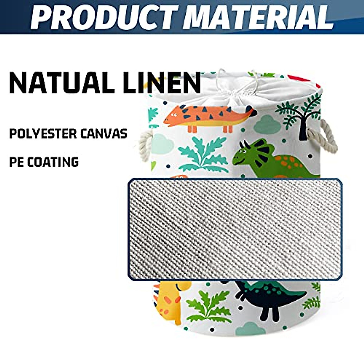 Laundry Hamper Collapsible Laundry Baskets with Easy Carry Handles and Drawstring Waterproof Clothes Hamper Storage Basket for Toys Clothes Organizer - 14.1x16.5(H) inches