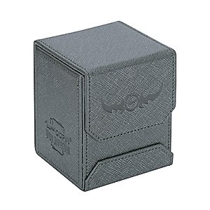 Zoopin Leather Deck Box-Metallic Gray for Collectible Cards-MTG,Yugioh,Pokeman,TES Legacy,Munchkins CCG Decks and Also Small Tokens or Dice- Hold 80 Sleeved Cards or 150 Naked Cards … …