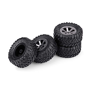 4PCS 1/16 RC Crawler Truck Rubber Tires, Big Grip Remote Control Off Roader Car Sipe Tire 7cm / 2.76inch Diameter