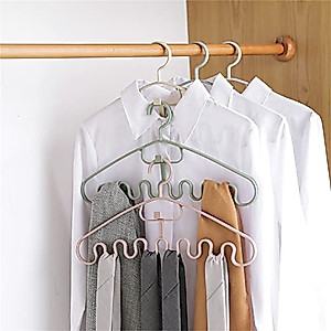 oldman Wave Pattern Stackable Hanger Multifunctional Plastic Hanger Storage Rack Sturdy Non-Slip Non-Slip Modern Minimalist Hanger Suitable for Hanging Clothes Silk Scarves Suspender Tie,White