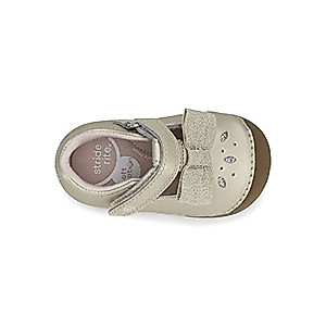 Stride rite Baby Girls SM Janna Mary Jane Flat, Champagne, 3 Infant