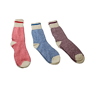 Dependable Industries inc. Essentials 3 pair Ladies Boot Socks All Weather Comfort Blend Sock Thermal Interior Moisture Wicking (ASSORTMENT B)