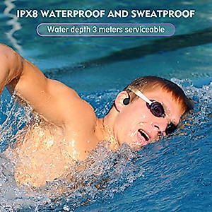 Bone Conduction Headphones, Ultralight Swimming Headphones IP68 Waterproof Bluetooth 5.0 Open Ear Wireless Sports Headset with MP3 Player & 8G Memory for Swimming Running Cycling Driving Jogging
