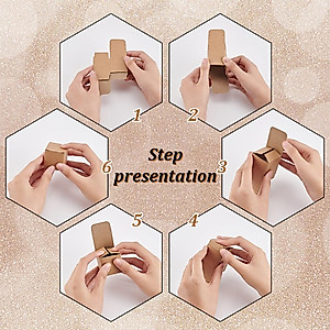BENECREAT 50PCS Gift Boxes Brown Paper Boxes Party Favor Boxes 1.5x1.5x1.5 Inches with Lids for Gift Wrapping, Wedding Party Favors, Mother's Day Festival Gift Packaging