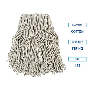 Boardwalk BWKCM02024S #24 Banded Cotton Mop Heads - White (12/Carton)