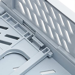 SJZBIN 2pcs Mini Folding Basket 15 x 10 x 5.8cm Blue Plastic Folding Storage Crates for Home Kitchen Bedroom Bathroom