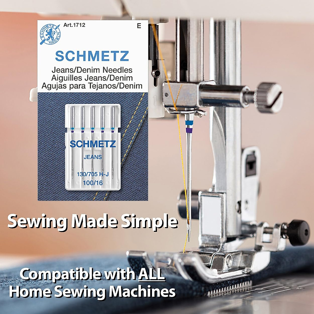 Euro-Notions 1712Jean & Denim Machine Needles-Size 16/100 5/Pkg
