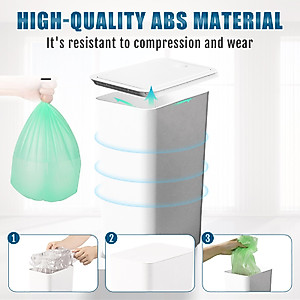 Cheardia 3 Pack Bathroom Trash Can, 12L /3 Gallon and 9L /2.3 Gallon Plastic Slim Garbage Bin Wastebasket with Pop-Up Lid for Kitchen, Bedroom, Office, Dorm, Fits Under Desk, Cabinet, Sink, Cream