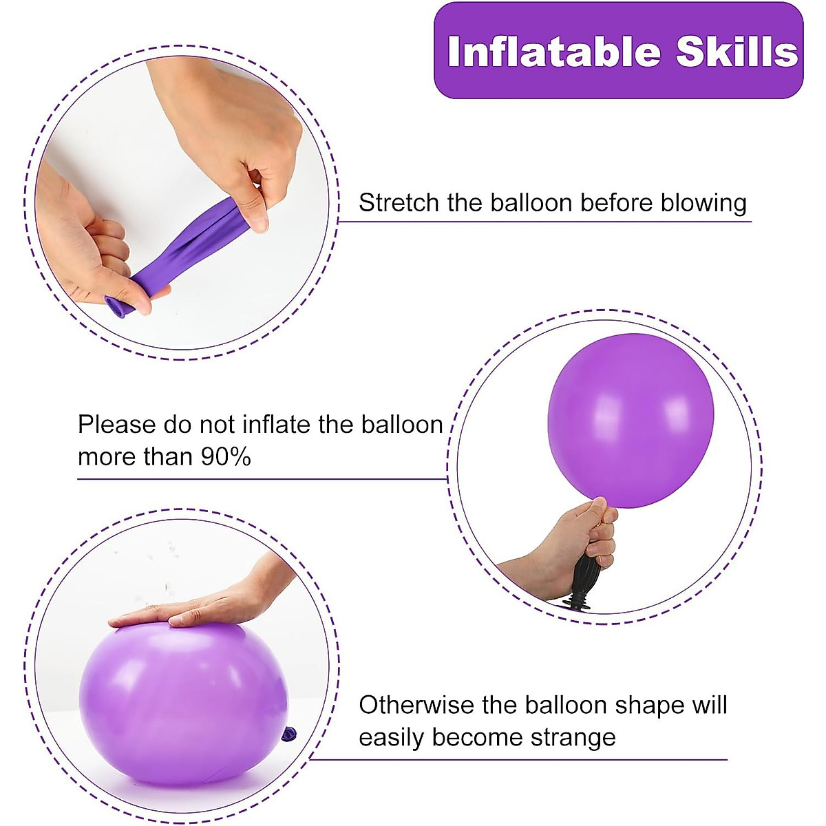 DUILE 60Pcs Metallic Purple and White Latex Lavender Lilac Balloons 12inch Purple Confetti Balloons for Birthday Bridal Shower Wedding Party Decorations