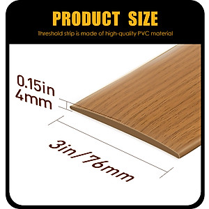 Bnell Floor Transition Strip Self Adhesive Vinyl Laminate Floor Cover Strip 3" Floor Flat Divider Strip for Joining Floor Gaps and Doorway Transitions (10Ft, 7.6cm, Yellow Oak)