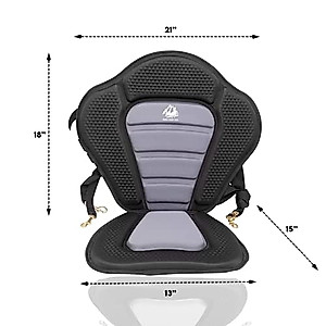 ROC Paddle Boards Detachable Universal Paddleboard Kayak Seat with Adjustable Design and Soft Cushion Back Support for Inflatable SUPs, Kayaks, Canoes, Rowboats, and Fishing Boats