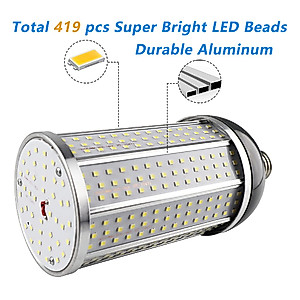 Intpro LED Light Bulb Garage Light Corn Bulb Super Bright Cob Light 60W 7000lm E26 Daylight 5000K 550W Equivalent 2Pack for Indoor Garage Light Basement Barn High Bay