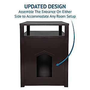 Arf Pets Cat Litter Box Enclosure, Large Cat House Furniture with Table, Designed to Fit Large Litter Boxes