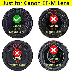 Body Cap & Rear Lens Cover for Canon EOS M50 Mark II M200 M100 M50 M6 Mark II M6 and More Canon EF-M Mount Camera and Lens