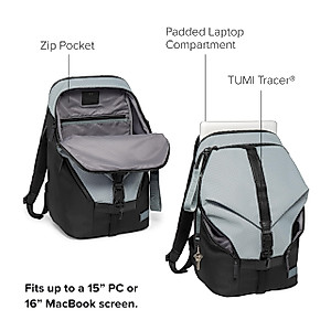 TUMI - Tahoe Finch Mens Laptop Backpack - Work and Travel - Padded Laptop Compartment Fits Up To A 15” PC or 16” MacBook - Nevado Grey