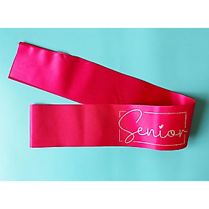 Senior Sash 2025, 8 Pack Silver Glitter Hot Pink Satin Finally Graduated Senior Cheerleader Sashes for Class of 2025 Graduation Party Supplies