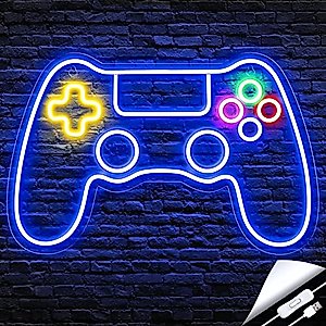 Kavaas Gamer Neon Sign, Game Controller Neon Sign for Gamer Room Decor - Gaming Neon Sign for Teen Boy Room Decor, LED Game Neon Sign Gaming Wall Decor - Best Gamer Gifts for Boys, Kids