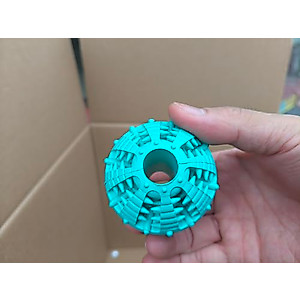 MMSGA 2 Pcs Dog Toy Teeth Ball,Dog Puzzle Toy,Treat Dispensing Dog Toys,Non Toxic Tear Resistant Natural Rubber Toy Ball for Pet Teeth Cleaning/Chewing/Playing/Training (Blue+Blue, 2.36in)