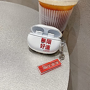 3D Cool Infinite Good Luck Case ​with Pendant Keychain for Women Girls Men Boys for Beats Studio Buds 2021 Case Cover Accessories Silicone Skin