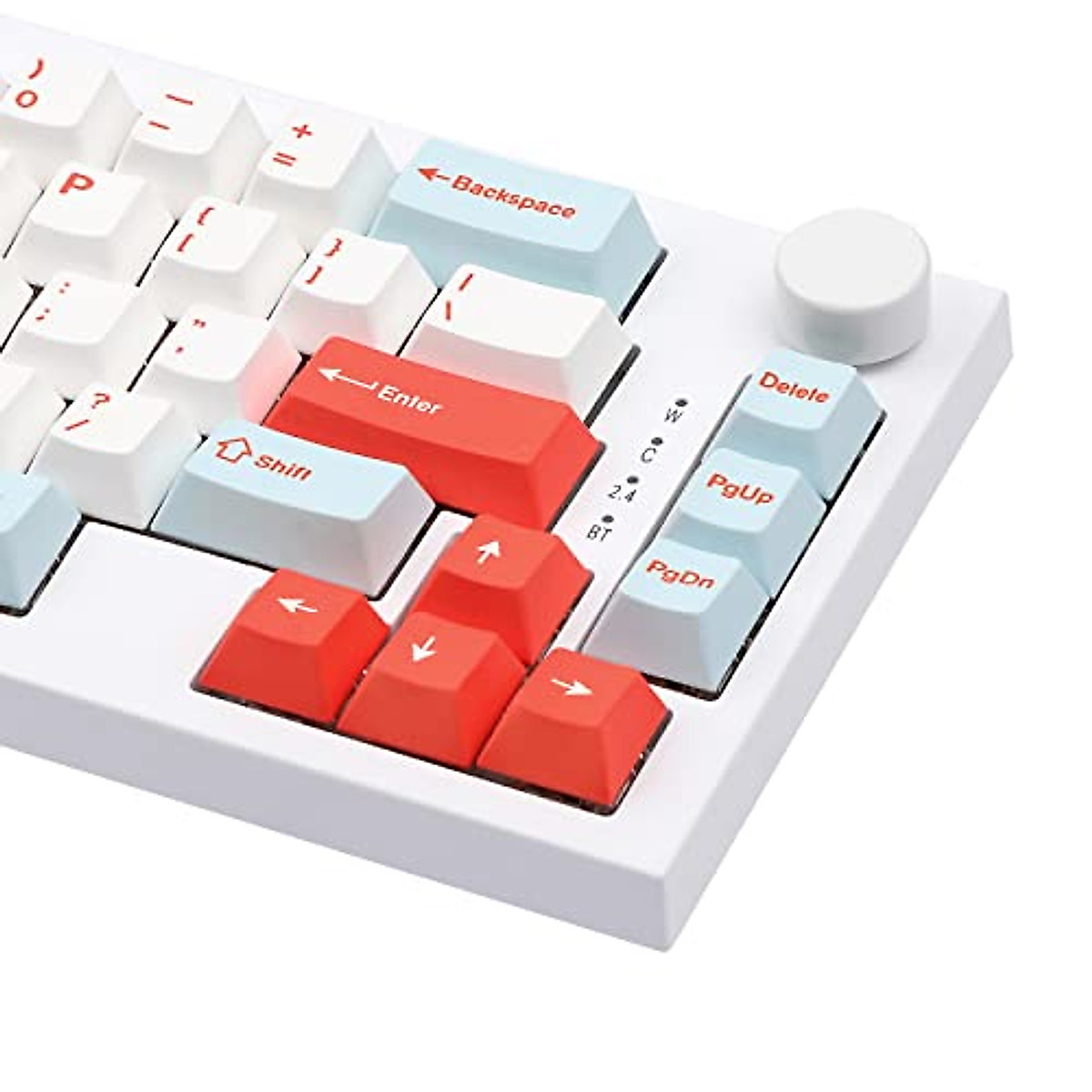 EPOMAKER Feker Alice Layout Gasket 68-Key Hot Swappable Bluetooth/2.4Ghz/ Type-C Wired/Wireless Gaming Keyboard, with 8000mAh Battery, NKRO, RGB Backlight, Dye-sub PBT Keycaps, for Win/Mac(White)