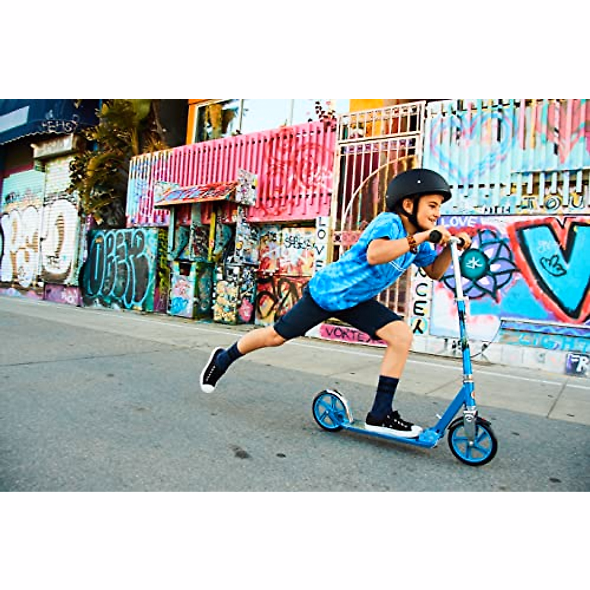 HUDORA Scooter for Kids Ages 6-12 - Scooter for Kids 8 Years and Up & Razor A5 Lux Kick Scooter for Kids Ages 8+ - 8 Urethane Wheels