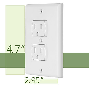 Bates- Self Closing Outlet Covers, 2 Pack, Sliding Outlet Covers, Outlet Cover, Outlet Covers Baby Proofing, Baby Outlet Cover, Baby Proofing Outlet Cover, Plug Covers for Electrical Outlets