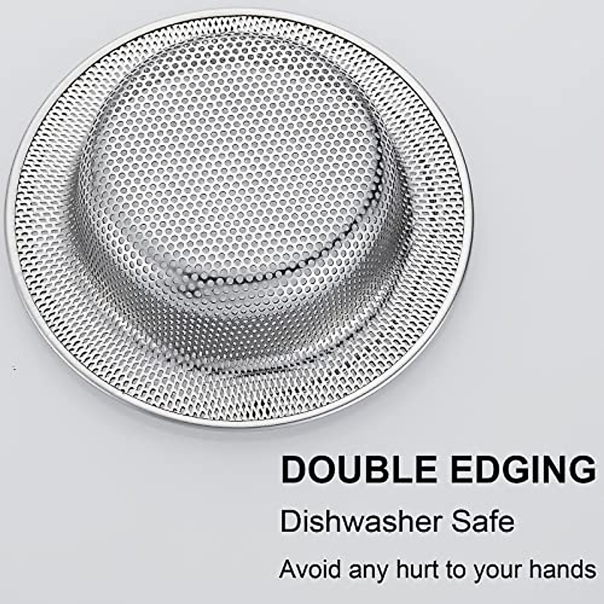 LASSHSWA Kitchen Sink Strainer Stainless Steel, Kitchen Sink Drain Strainer with Handle, Sink Strainers with Large Wide Rim 4.5" Diameter for Kitchen Sinks (2PCS)