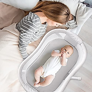 TILLYOU Cotton Fitted Bassinet Sheets for Baby Boy Girl, Fit for Halo Bassinet Swivel Sleeper, Adapt to Hourglass Bassinet Mattress Sheet, 31.5'' x 18'', 2 Pack White+Gray