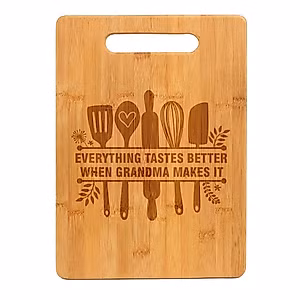 Bamboo Wood Cutting Board Everything Tastes Better When Grandma Makes It Grandmother