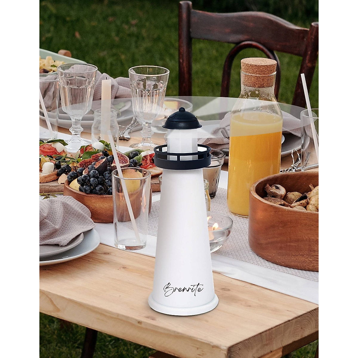 Brenrite, Fly Fans for Tables, 2 Pack Lighthouse Fly Fan, Fly Repellent, Keep Bugs Off Food, Holographic Fan, Fly Away, Table top Bug Repellent/deterant