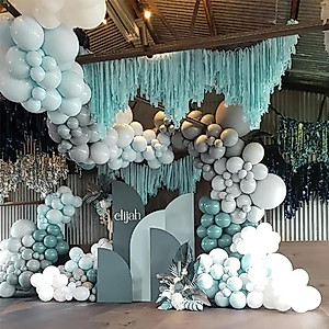 PartyWoo Dusty Blue Balloons 52 pcs 12 inch Light Blue Aqua Balloons for Graduation Wedding Baby Shower Gender Reveal Anniversary Graduation Birthday Party Decorations Blue-F28