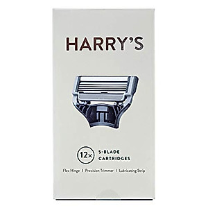 Harrys Razor Blades (3 Packs of 4) in Durable Hinged Water Friendly Travel Cases
