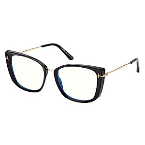 Eyeglasses Tom Ford FT 5816 -B 001 Shiny Black, Rose Gold"t" Logo/Blue Block Le