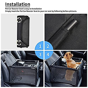 Dog Car Seats, Pet Reinforce Car Booster Seat for Dogs Cats Durable Portable and Breathable Bag Waterproof Puppy Car Seat Suitable for Small and Medium Pets Upgraded.
