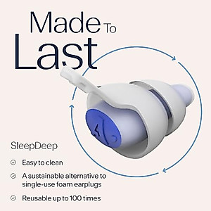 Alpine SleepDeep Multisize - Soft Ear Plugs for Sleeping and Concentration - New 3D Oval Shape and Noise Reducing Gel for Better Attenuation - 27dB - for Side Sleeper - 2-Pair Reusable: S + M/L