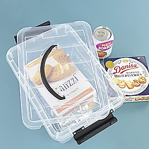 CadineUS Clear Storage Boxes, Latching Storage Bins with Lids Set of 6