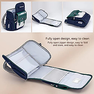 KEBEIXUAN Backpack for Boys Stylish Foldable Kids Backpack Reflective Bookbag for Boys Elementary School 5-8 Years Old (green)