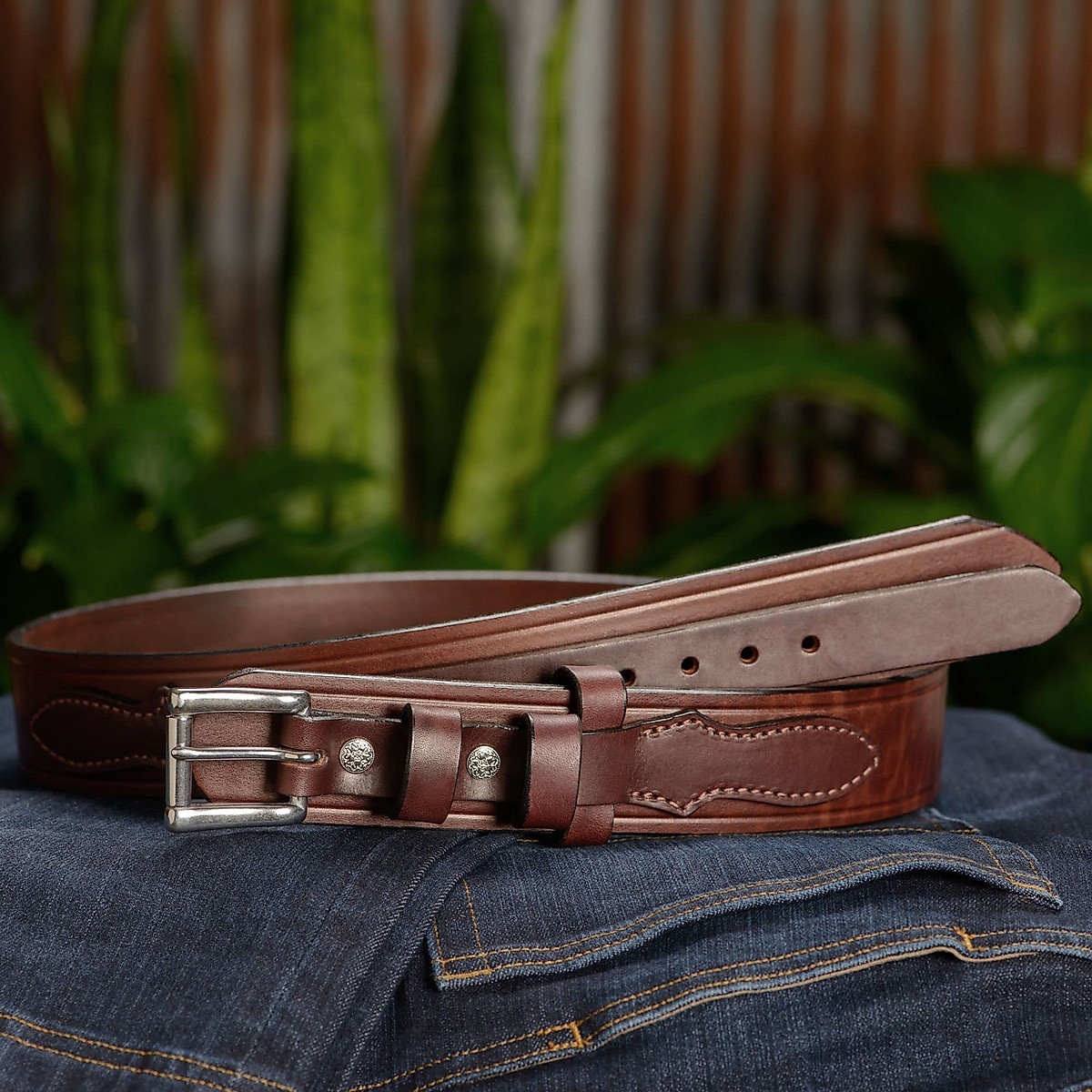 Bullhide Belts Mens Leather Belt for Work, Casual, Dress, 1.75" Wide, Brown, 40"