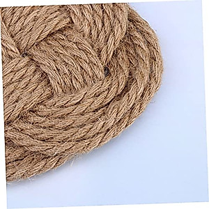 VOSAREA Table Coasters for Drinks Placemats Round Coasters for Drinks Absorbent Simple Cup Mat Cotton Placemat Cotton Rope Cup Coasters Cotton Cup Mat Cup Mat Handmade Home Placemat Jute