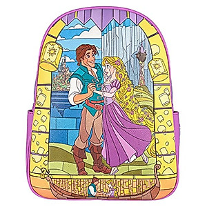 Loungefly Disney Rapunzel Tangled Stained Glass Mini Backpack Double Strap Shoulder Bag Excluisve