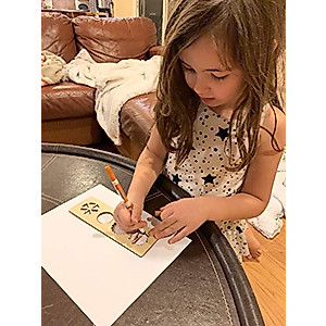 Bodima Educational Wood Handwriting Stencil Set | Easy-to-Use Writing Guide for Kids & Preschoolers | Letters & Number Stencils for More Convenient Handling & Tracing | Reusable Boards (Shapes)