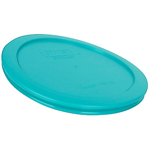 Pyrex Turquoise (3) 7202-PC, (3) 7200-PC, (2) 7201-PC, & (2) 7210-PC Plastic Food Storage Replacement Lids, Made in USA