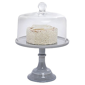 Mosser Glass Marble 10 Inch Cake Plate