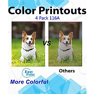 EASYPRINT (BCMY) Compatible 116 Toner Cartridge Replacement for HP 116A Used for Color Laser MFP 179Fnw, 178nw, 179fwg; 150a 150nw 150 Series Printer, (Total 4-Pack, W2060A W2061A W2062A W2063A)