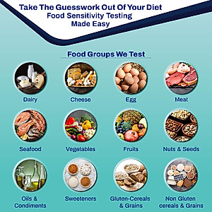 AFIL | Food & Drinks Sensitivity Testing Kit 750 + Items | 5 Additional Tests for Appetite Hormones, Anti-Aging Compounds, Internal Inflammation, Sleep Hormone & Stress Hormone