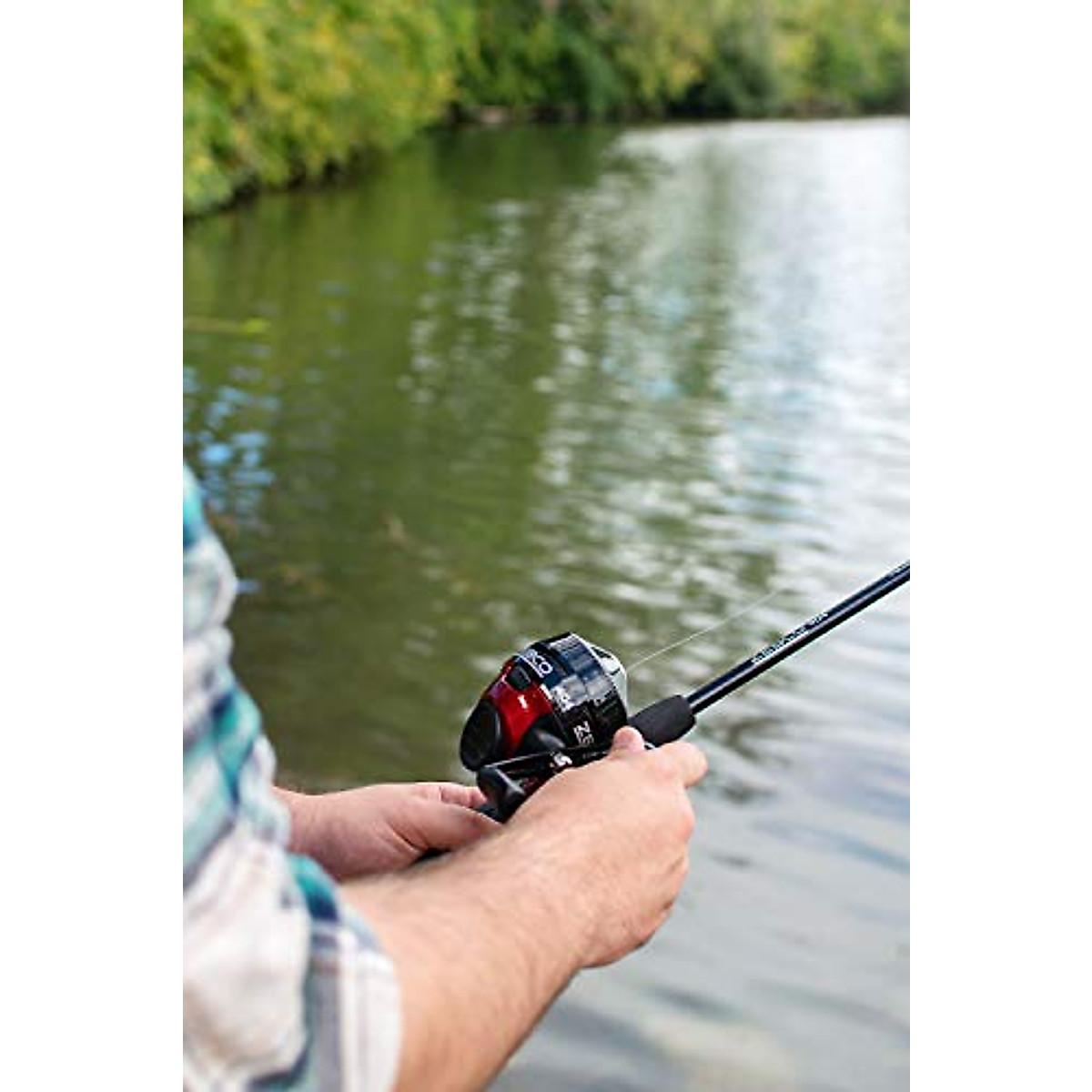 Zebco 404 Spincast Reel and Fishing Rod Combo, 5'6" 2-Piece Durable Fiberglass Rod with EVA Handle, Quickset Anti-Reverse Reel with Built-in Bite Alert, 28-Piece Tackle Pack,Black/Red