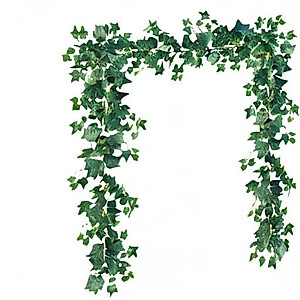 Sggvecsy 3 Pcs Artificial Ivy Vines Kit 6.4Ft Odorless Silk Ivy Garland with Green Leaves Fake Hanging Plants Artificial Greenery Decor for Wedding Home Wall Party Indoor Outdoor Decoration